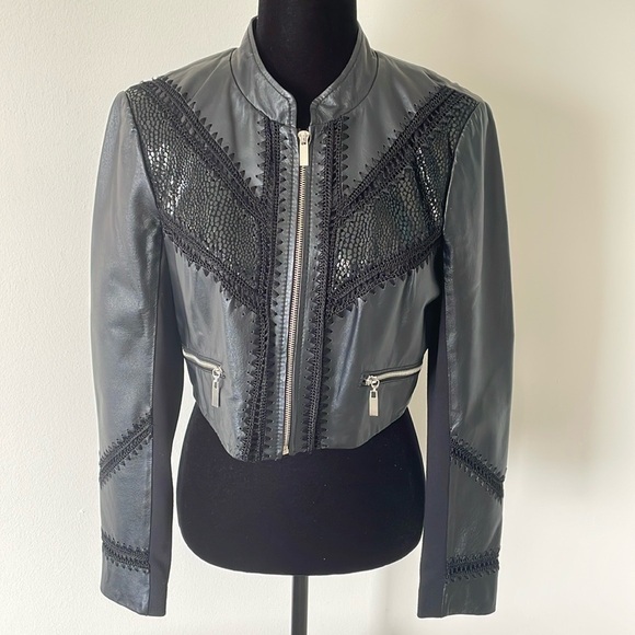 bebe | Jackets & Coats | Bebe Leather Jacket Extra Chica Crop Jacket ...